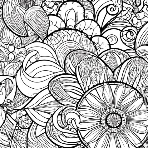 Seamless Pattern Coloring Page For Adults · Creative Fabrica