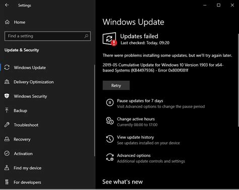 Windows 10 1903 Cant Install Update Kb4497936 Rwindows10