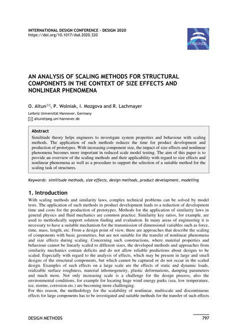 pdf an analysis of scaling methods for structural components in the