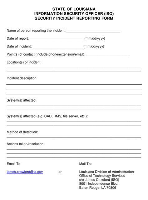 Iso 27001 Incident Report Template