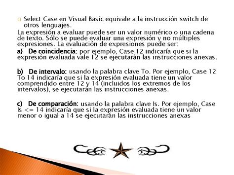 Select Case Visual Basic La Sintaxis A Emplear