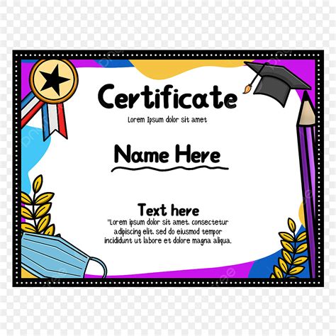 Cute Kindergarten School Certificate Design Cute Editable