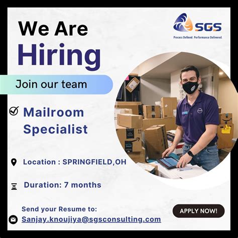 sanjay knoujiya on linkedin hello everyone sgs consulting is hiring mailroom specialist