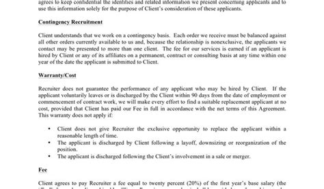 Contingency Contract Template Community College Student Recruitment