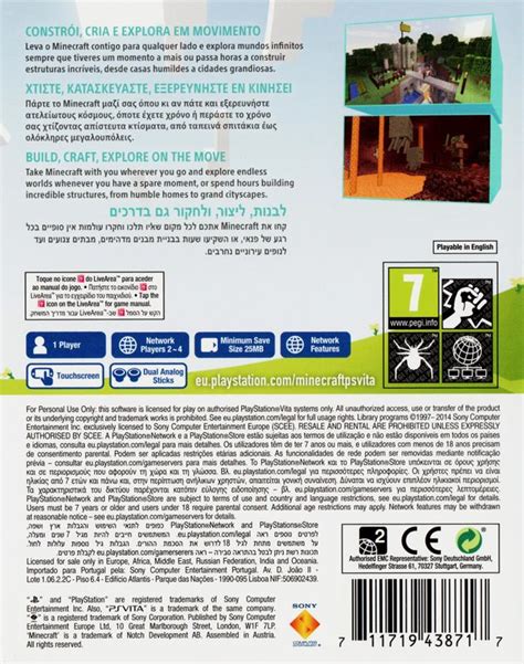 Minecraft Playstation Vita Edition Cover Or Packaging Material Mobygames