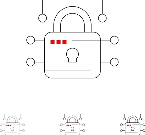 Lock Locked Security Secure Bold And Thin Black Line Icon Set 14802923 Vector Art At Vecteezy