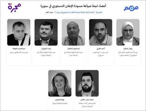 الاقتصادي سوريا تعرفوا على أعضاء لجنة صياغة مسودة الإعلان الدستوري