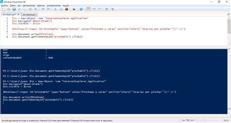 ejercicios de powershell ejecutar un evento haciendo click sobre un