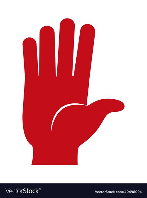 Red Hand Icon Royalty Free Vector Image Vectorstock