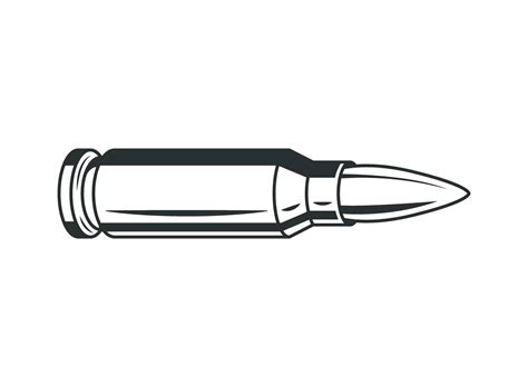 Cartridges Icon In Flat Style Bullet Ammunition Symbol Vector
