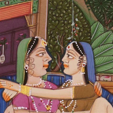 Indian Mughal Harem Watercolor Mughal Erotic Painting Etsy
