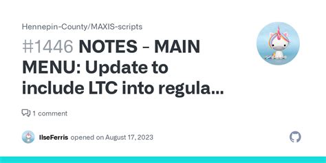 NOTES MAIN MENU Update To Include LTC Into Regular Alpha Structure