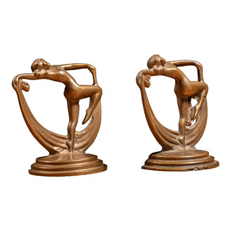 1920s Cast Brass Art Deco Scarf Dancer Bookends Set Of 2 Chairish
