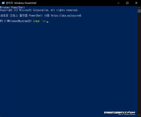윈도우 10 정품인증 확인하는 방법 Windows PowerShell 명령어 dyurwitcherry s it σῖγμα