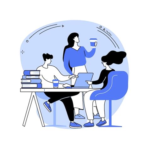 커피 브레이크 절연 만화 벡터 일러스트 프리미엄 벡터