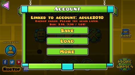 how can i fix it geometry dash error backup failed please try again