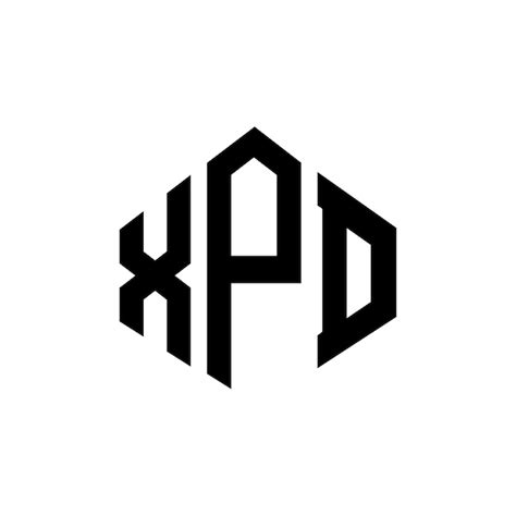 다각형 모양의 Xpd 글자 로고 디자인 Xpd 다각형 및 큐브 모양 로고 디자인 Xpd 육각형 터 로고 템플릿 색과 검은색