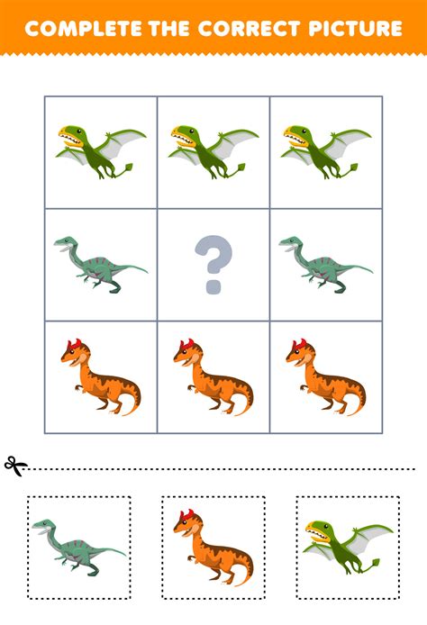 Educación Juego Para Niños A Escoger Y Completar El Correcto Imagen De