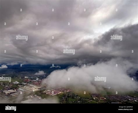 Flying Through Thick Clouds Rain Clouds In The Sky Cumulus Clouds