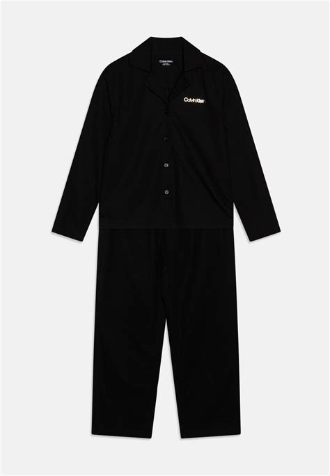 Calvin Klein Underwear Woven Unisex Nattøj Sæt Blacksort Zalandodk