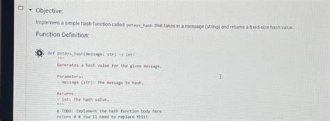 Solved 0 Objective Implement A Simple Hash Function Chegg