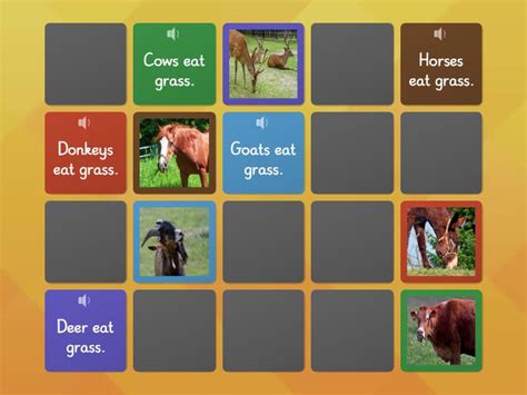 We Eat Grass Matching Pairs