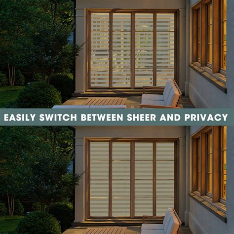ZOKSUN Cordless Zebra Blinds For Windows 71 W X 72 H Dual Layer