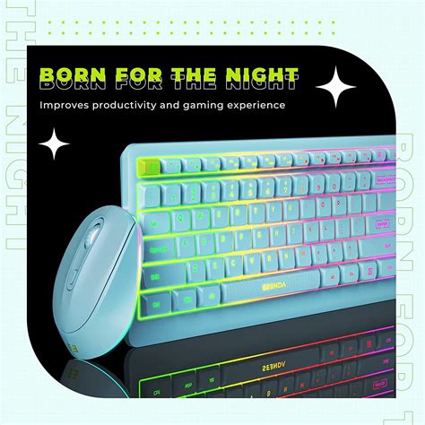 Wireless Keyboard And Mouse Combo Backlit Seenda Rechargeable Full