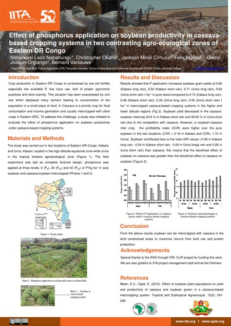 Pdf Effect Of Phosphorus Application On Soybean Productivity In Cassava Based Cropping Systems