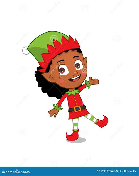 Santas African American Hand Holding T Box Cartoon Vector