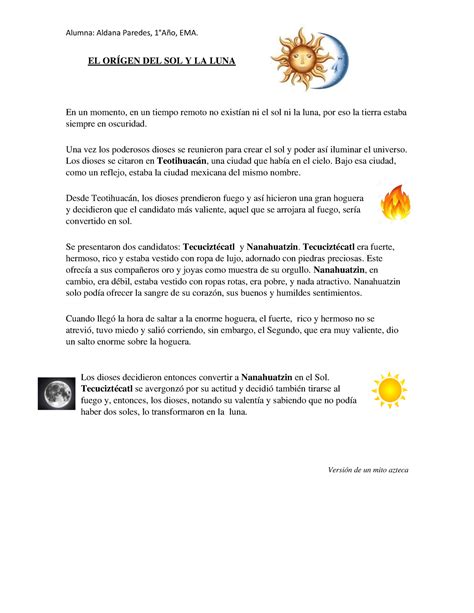 El Orígen Del Sol Y La Luna Mito Y Actividad Noticia El OrÍgen Del