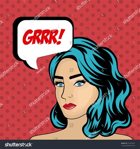 Womens Pop Art Cartoons Graphics Vector Stock Vector Royalty Free