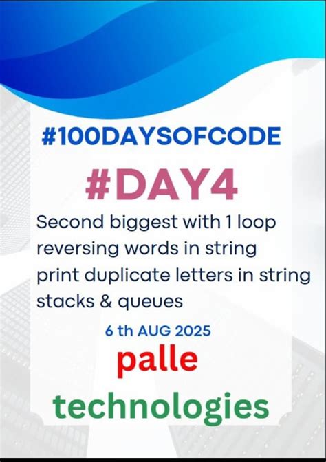 100daysofcode Java Dsa Stringprograms Stack Queue Codingchallenge Palletechnologies