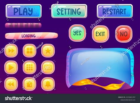 Space Assets Game Ui Interface Kit Stock Vector Royalty Free Shutterstock