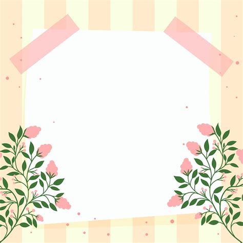 Premium Vector Cute Kawaii Floral With Stripes Notepad Background