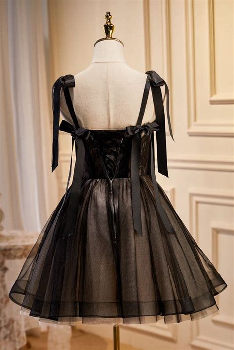 Cute Black Sleeveless A Line Tulle Short Homecoming Dresses Black