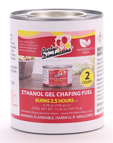 Ethanol Gel Chafing Fuel Burns For Hours Entertainment Cooking Camping Catering Count