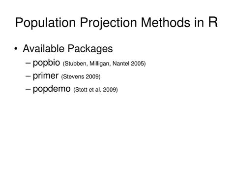Ppt Population Ecology And Demography Leslie Matrices And Population Projection Methods