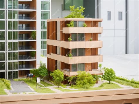 Premium Photo Scale Model Of Modern Eco Friendly Apartment Building