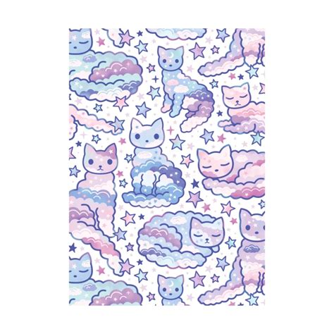 Cloud Kittens Mini Art Print Framed Art Print Carlywattss Shop