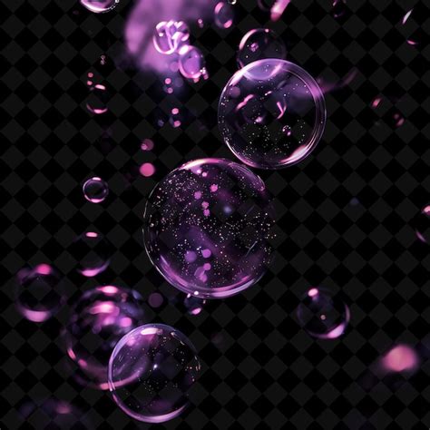 A Purple Bubble With Pink And Purple Bubbles On A Black Background Premium Ai Generated Psd