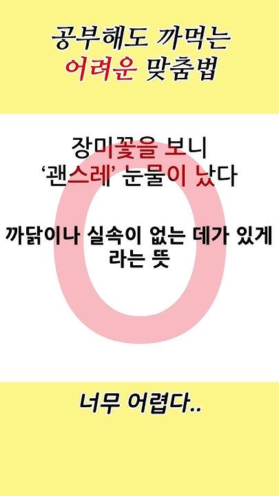 공부해도 까먹는 어려운 맞춤법 퀴즈 맞춤법 상식퀴즈 Youtube