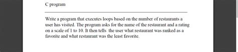 Solved C Program Write A Program That Executes Loops Based