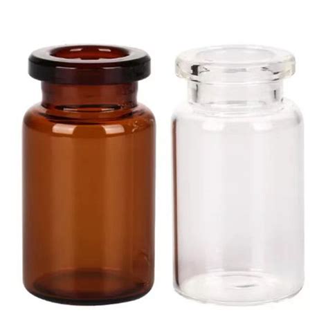 Medical Brown Sterile Empty Vials 10ml Amber Glass Vials With Flip Off