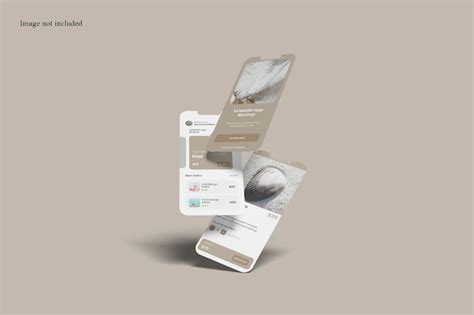 Ui 디자인을 클라이언트에게 제공하기 위한 플로팅 Ui 화면 목업 프리미엄 Psd 파일