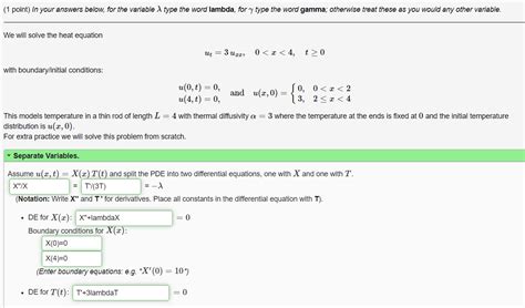Solved Point In Your Answers Below For The Variable Chegg