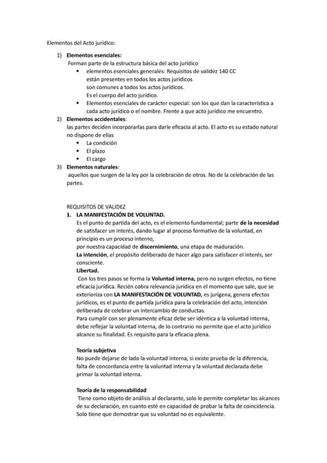 Elementos Del Acto Jurídico Elementos Del Acto Jurídico 1 Elementos