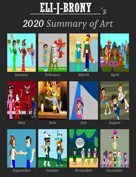 Eli J Bronys 2020 Art Summary By Eli J Brony On Deviantart