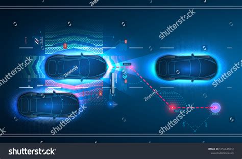 Car Interface In Hud Gui Ui Style Automotive Royalty Free Stock Vector 1855631032