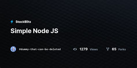 Simple Node JS StackBlitz